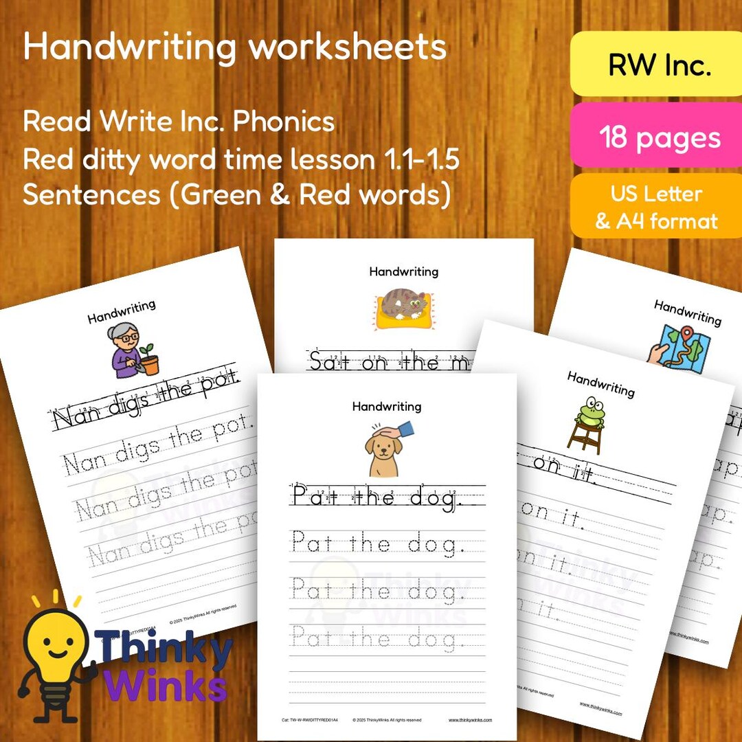 18 Printable Handwriting Worksheets for Sentences - Read Write Inc. Red ...