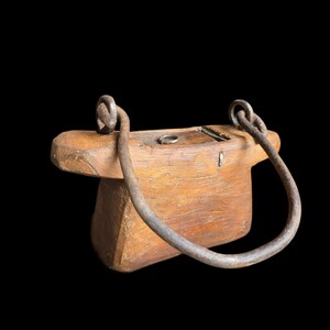 Vintage Hand-carved Wooden Oil Pot: Antique Rustic Kitchen Decor With ...