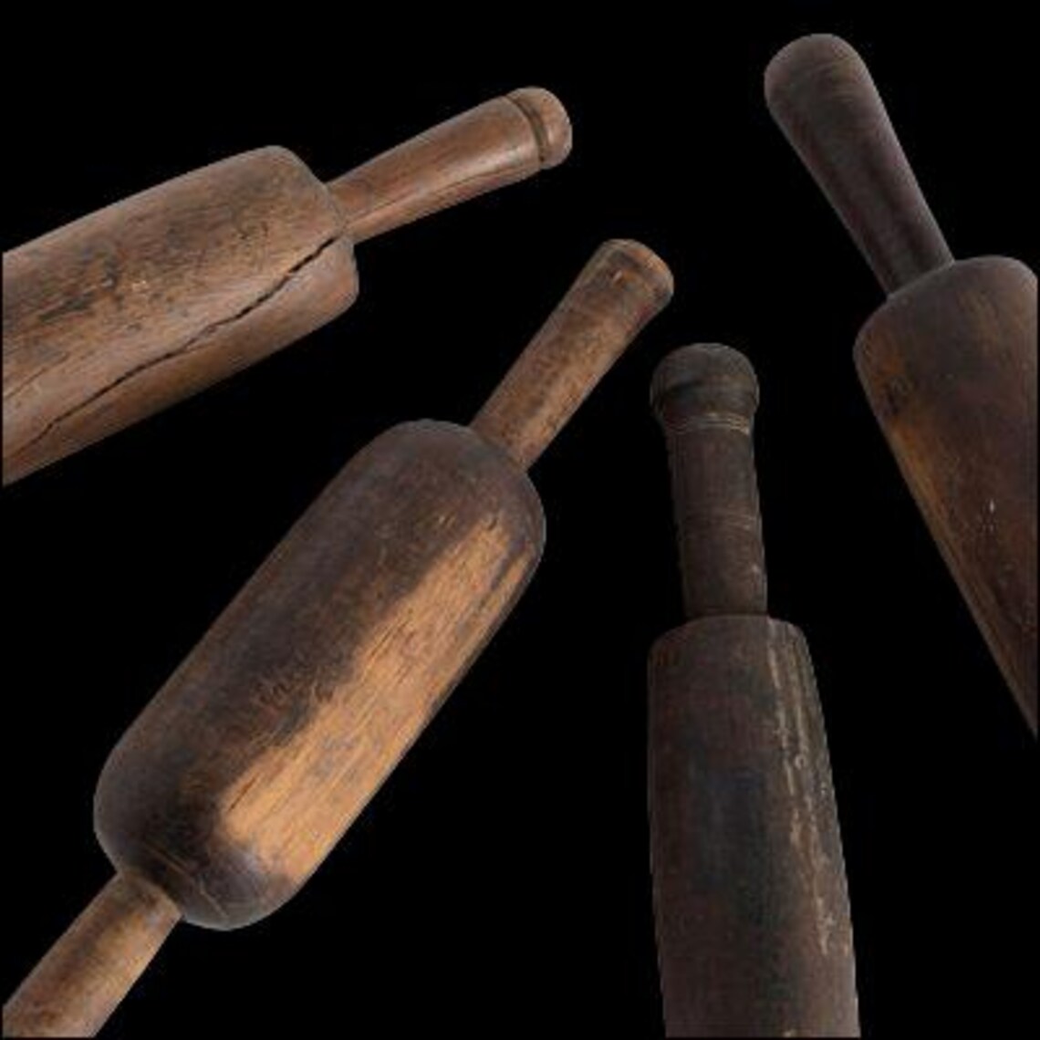 Vintage Wooden Rolling Pins Set | Rustic Farmhouse Kitchen Decor - Etsy