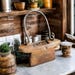 Vintage Hand-carved Wooden Oil Pot: Antique Rustic Kitchen Decor With ...