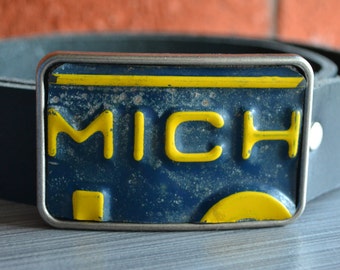License Plate Belt Buckle GREAT Michigan - Etsy