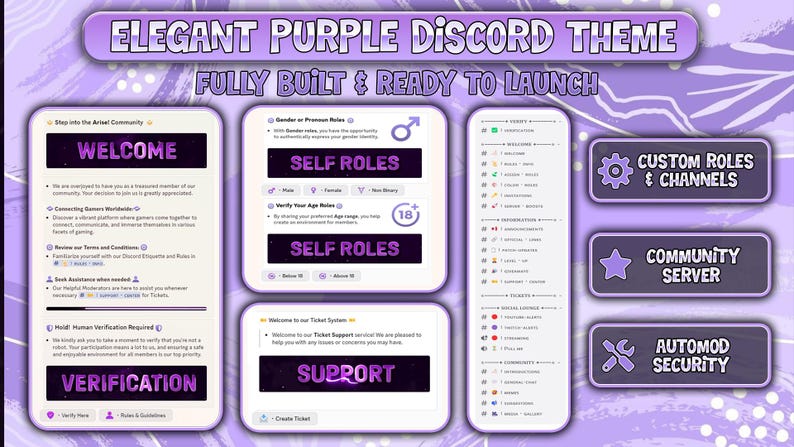 Custom Discord Server Setup: Professional Roles, Channels, Bots - Etsy