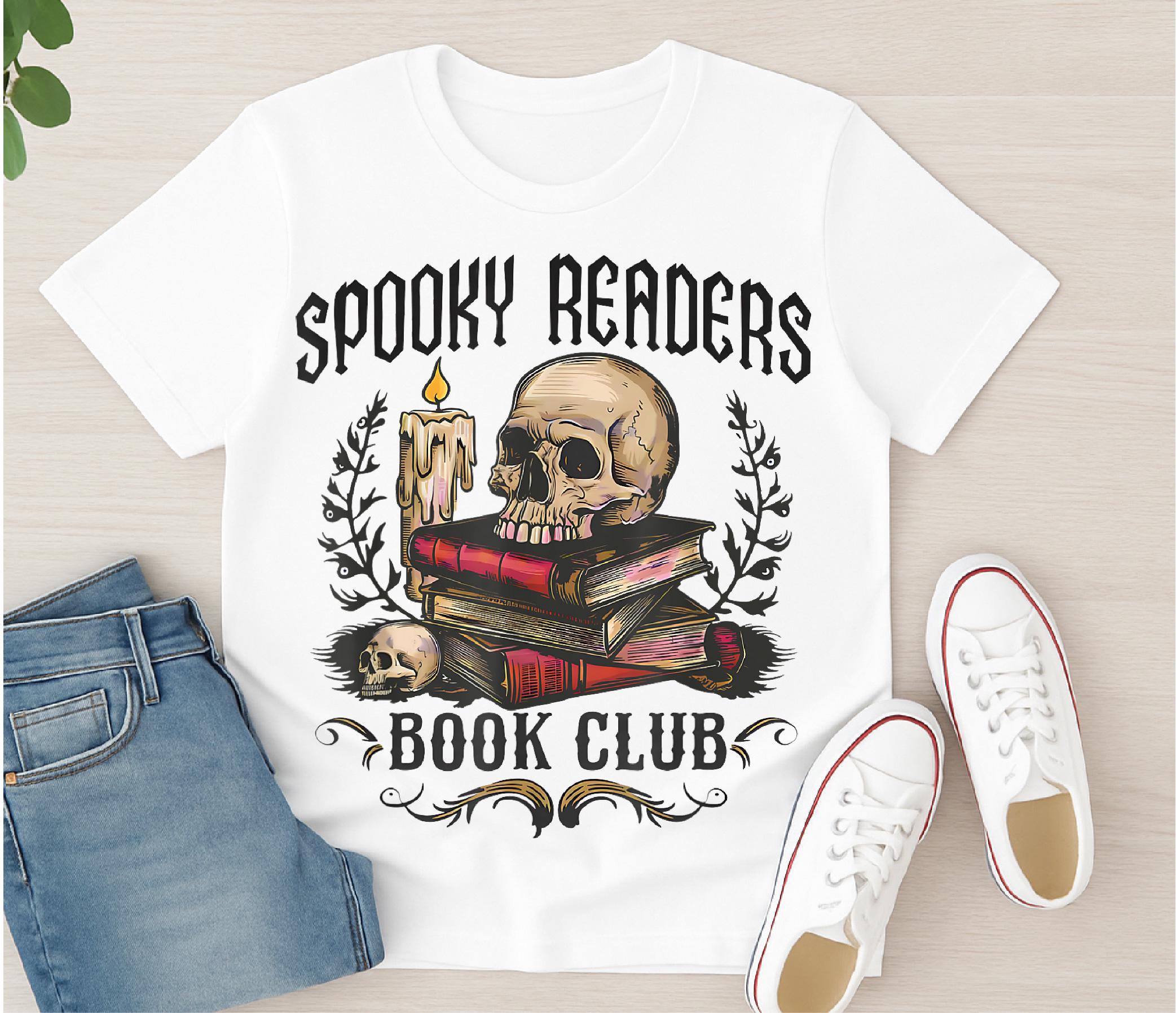 Spooky Readers Book Club PNG, Halloween Book PNG, Skull Book Lover PNG ...