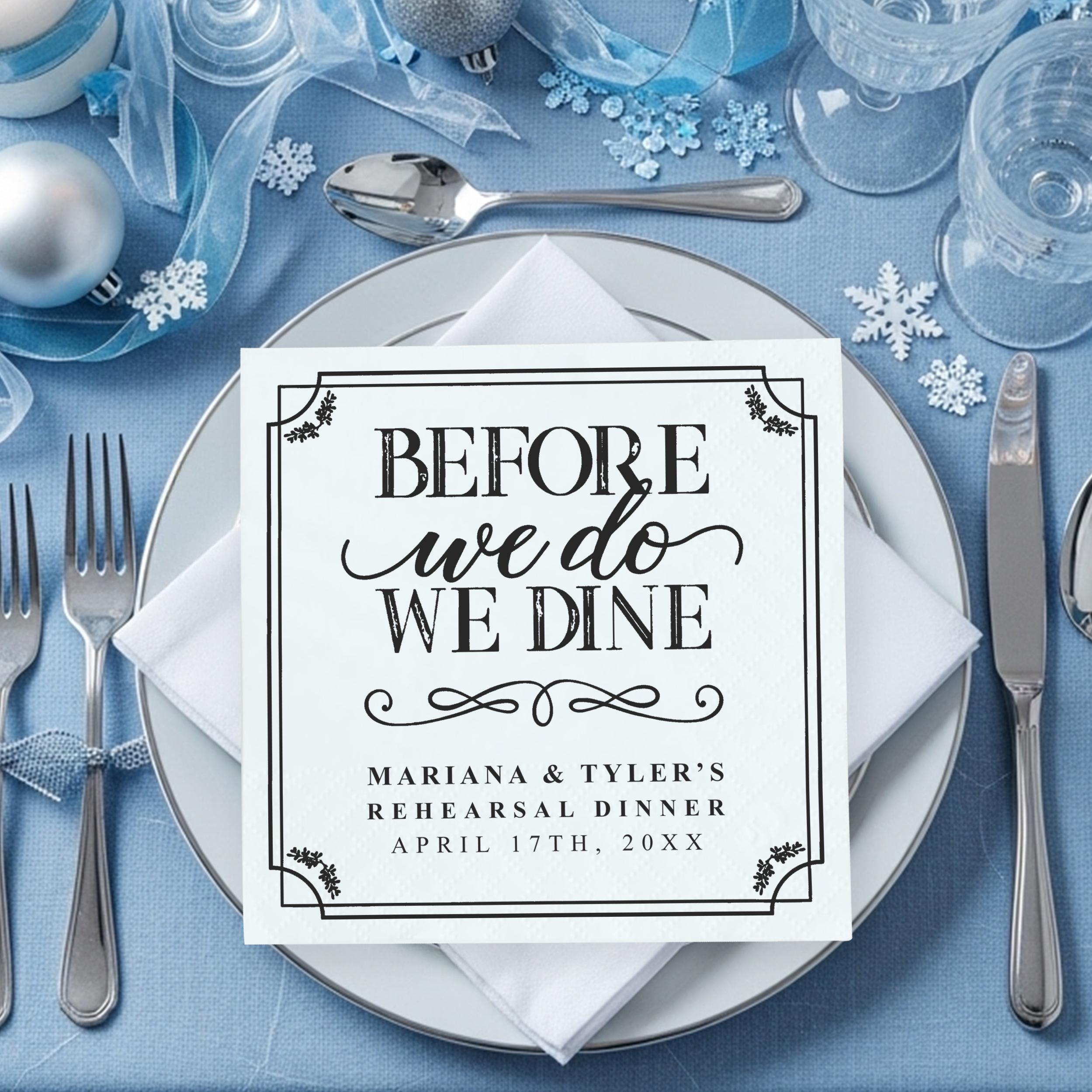 Personalized Before We Do We Dine Wedding Paper Napkin, Rehearsal ...
