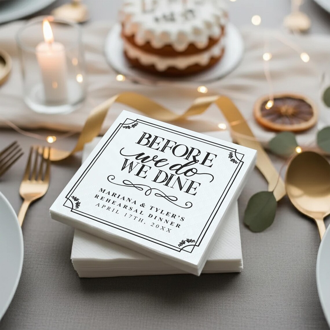 Personalized Before We Do We Dine Wedding Paper Napkin, Rehearsal ...
