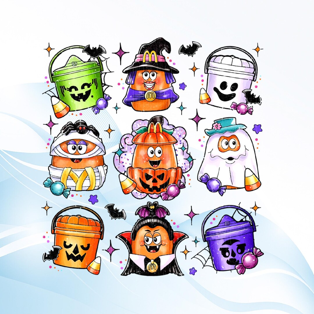 Halloween Pails PNG, Trick or Treat Buckets PNG, Spooky Pail Set PNG ...