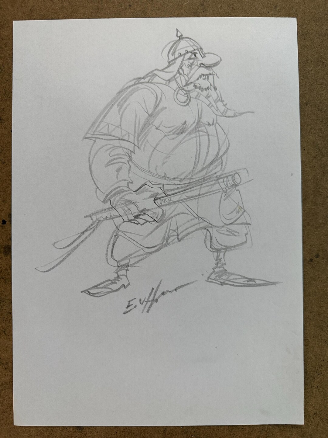 Gallic Warrior – Original Pencil Sketch by Utkan Gorguc – One of a Kind ...