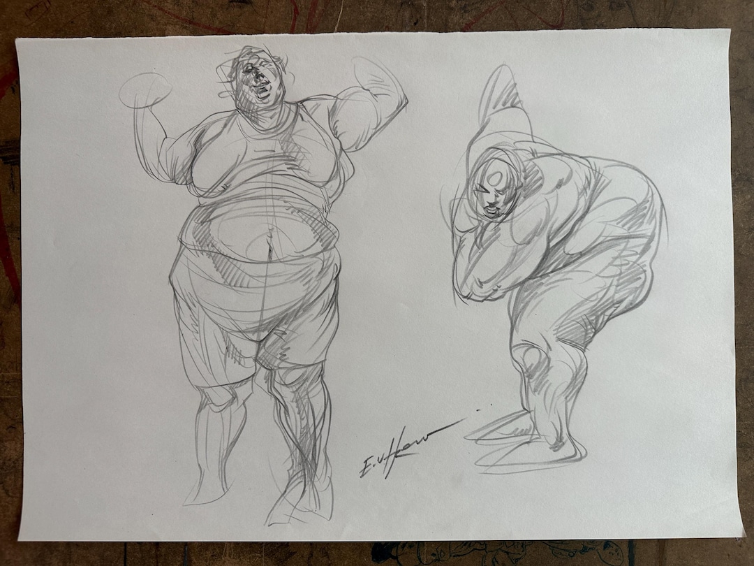 Fat Anatomy – Original Pencil Sketch – One of a Kind Illustration ...