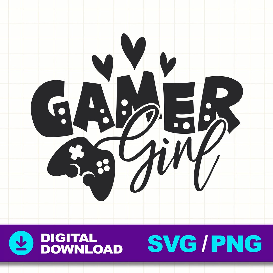 Gamer SVG, Gamer Girl SVG, Gamer Girl Clipart, Gamer Bundle, Gamer Gift ...