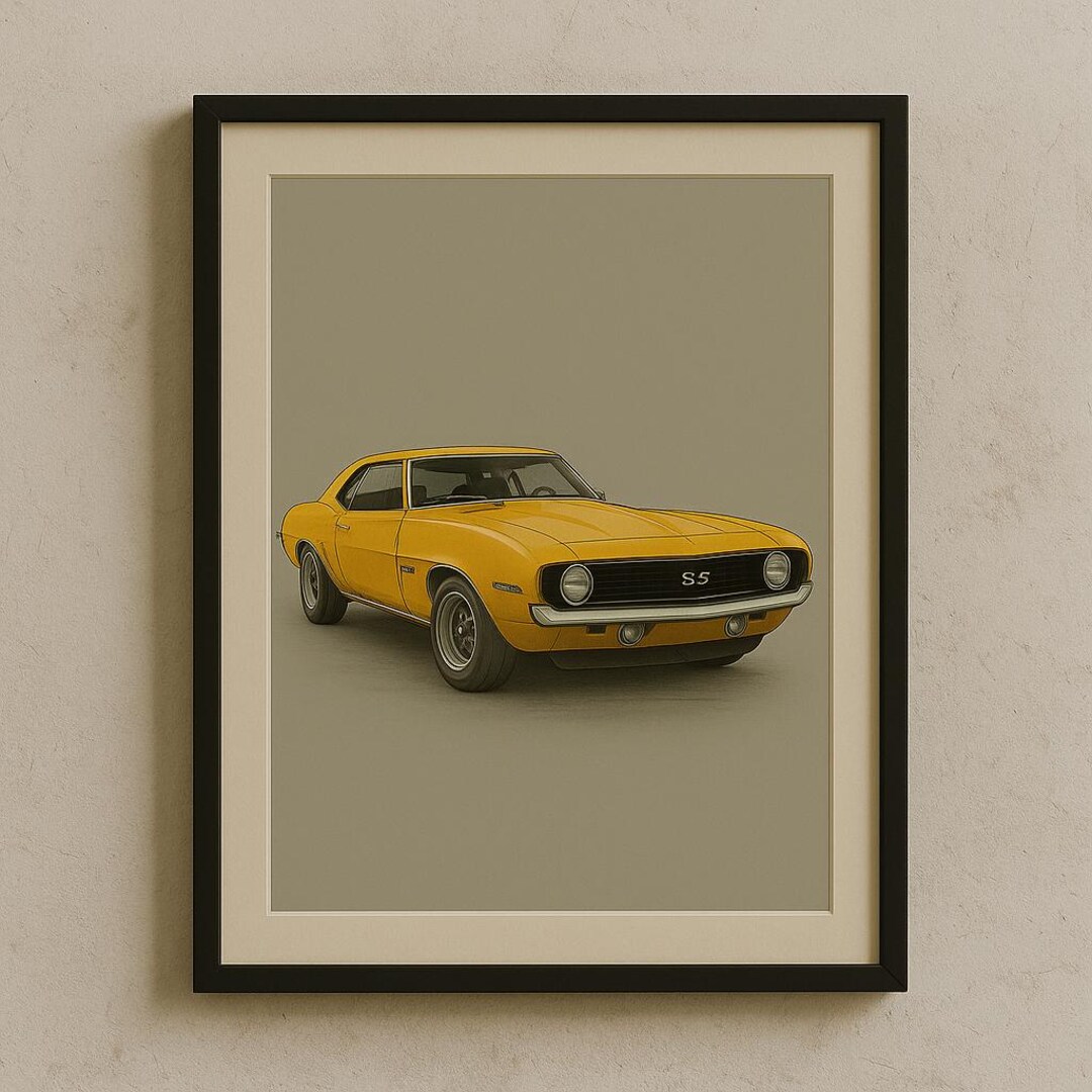 1969 Camaro SS Poster: Vintage Muscle Car Art, Garage Decor - Etsy