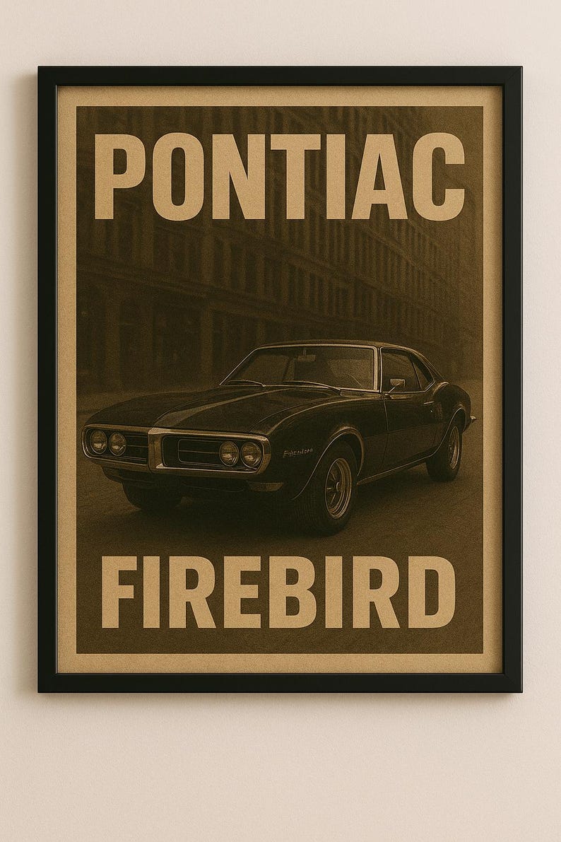 Pontiac Firebird Trans Am Poster: Retro Muscle Car Art, Vintage Garage ...