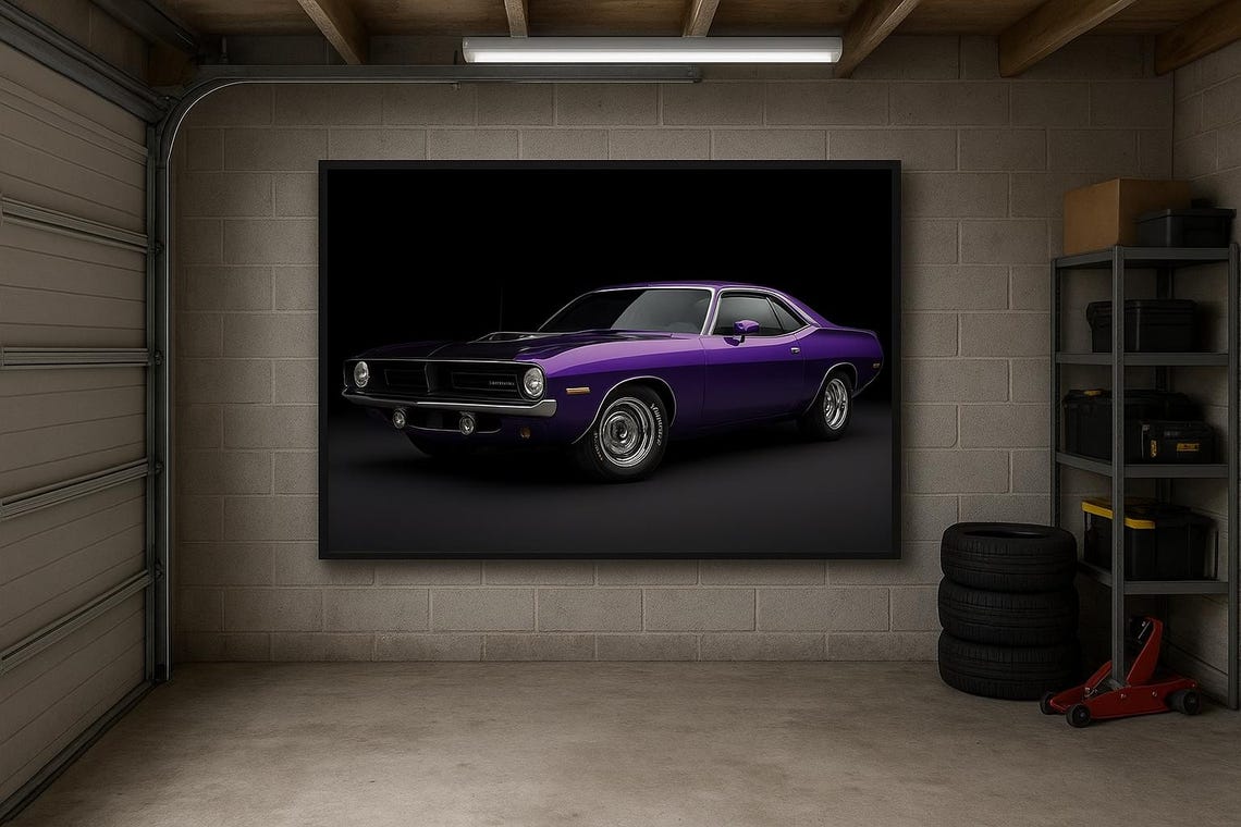 1970 Plymouth Barracuda Poster – Plum Crazy Purple Muscle Car Art ...