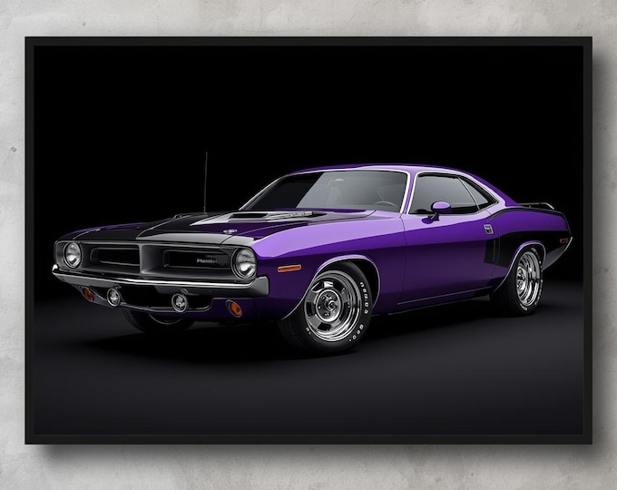 1970 Plymouth Barracuda Poster – Plum Crazy Purple Muscle Car Art ...
