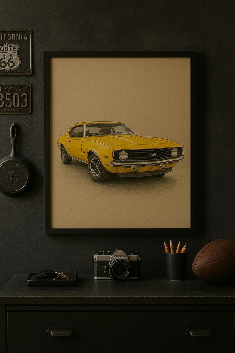 1969 Camaro SS Poster: Vintage Muscle Car Art, Garage Decor - Etsy