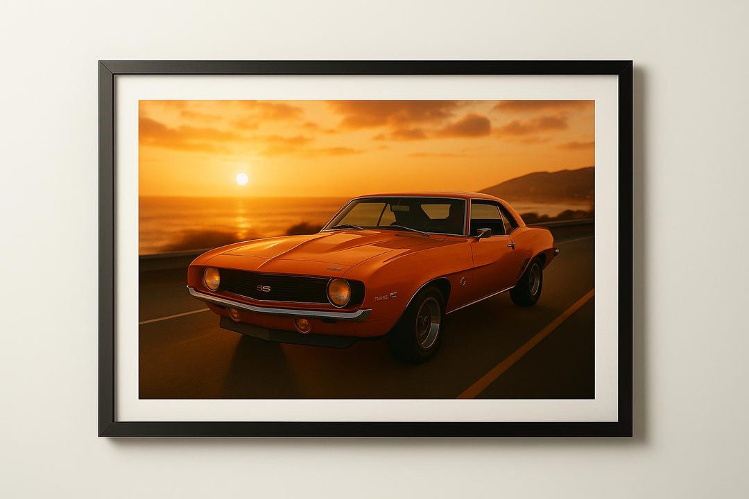 1969 Camaro SS Poster: Sunset Muscle Car Print (digital Download) - Etsy