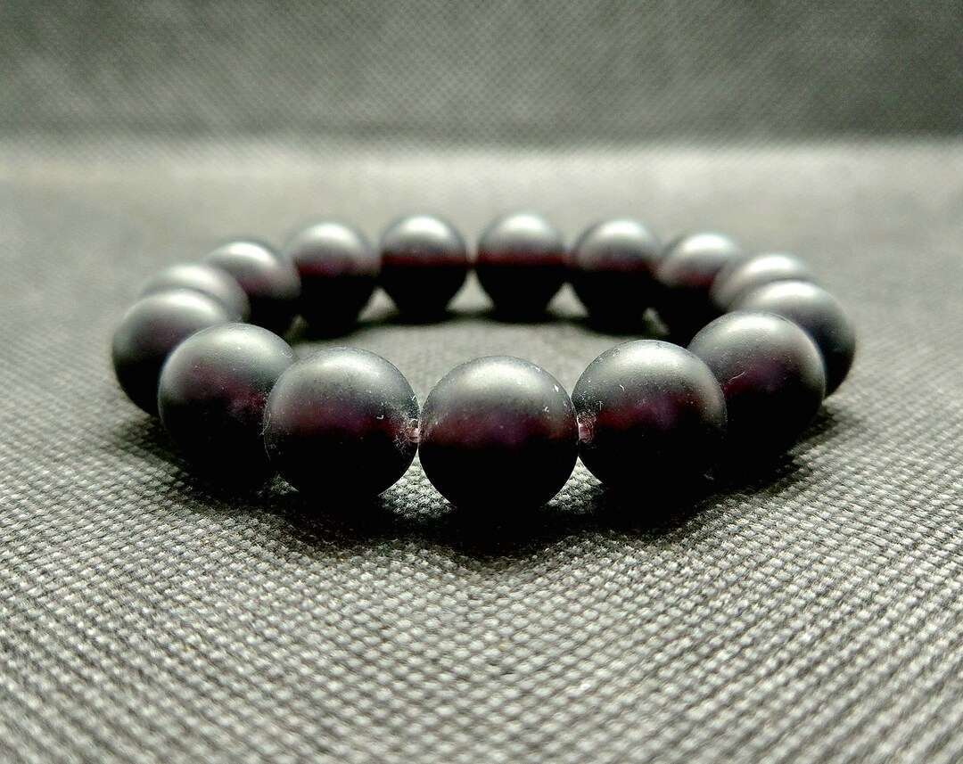 Ancient Baltic Black Amber Bracelet | 14 Mm Beads | Noir Opulence ...