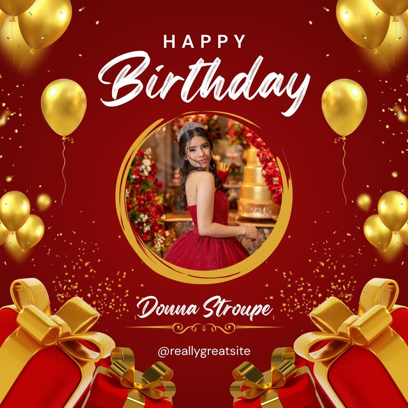 Editable Birthday Card | Canva Template, Printable Design (digital ...