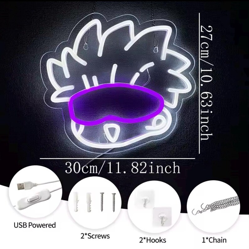Gojo Satoru Neon LED Lamp – USB Anime Decor, Bedroom & Gaming Room ...
