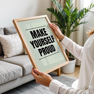Make Yourself Proud Printable Quote, Motivational Wall Art, Self Love ...