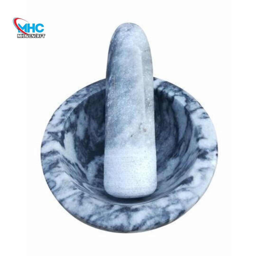 Handmade 4x3 Inch Marble Mortar and Pestle Set | Traditional Imam Dasta ...
