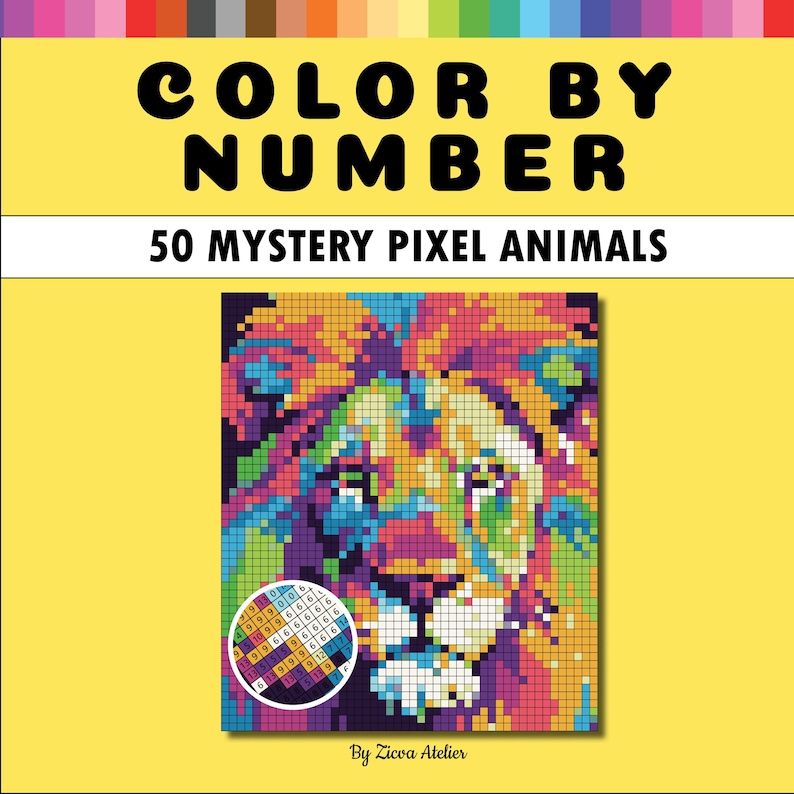 Mystery Pixel Art Color by Number: 50 Animal Mosaics (PDF) - Etsy Australia