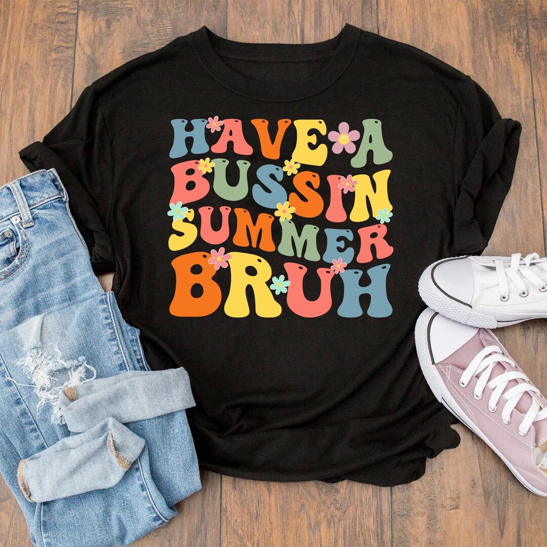 Bussin Summer Bruh SVG PNG: Retro Teacher Life Design (digital Download ...