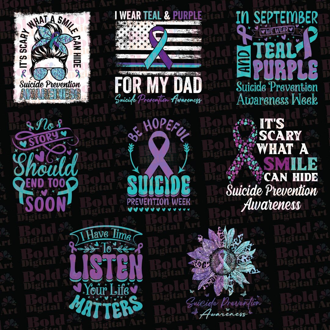 Suicide Prevention PNG Bundle, Suicide Awareness Png I Wear Teal and ...