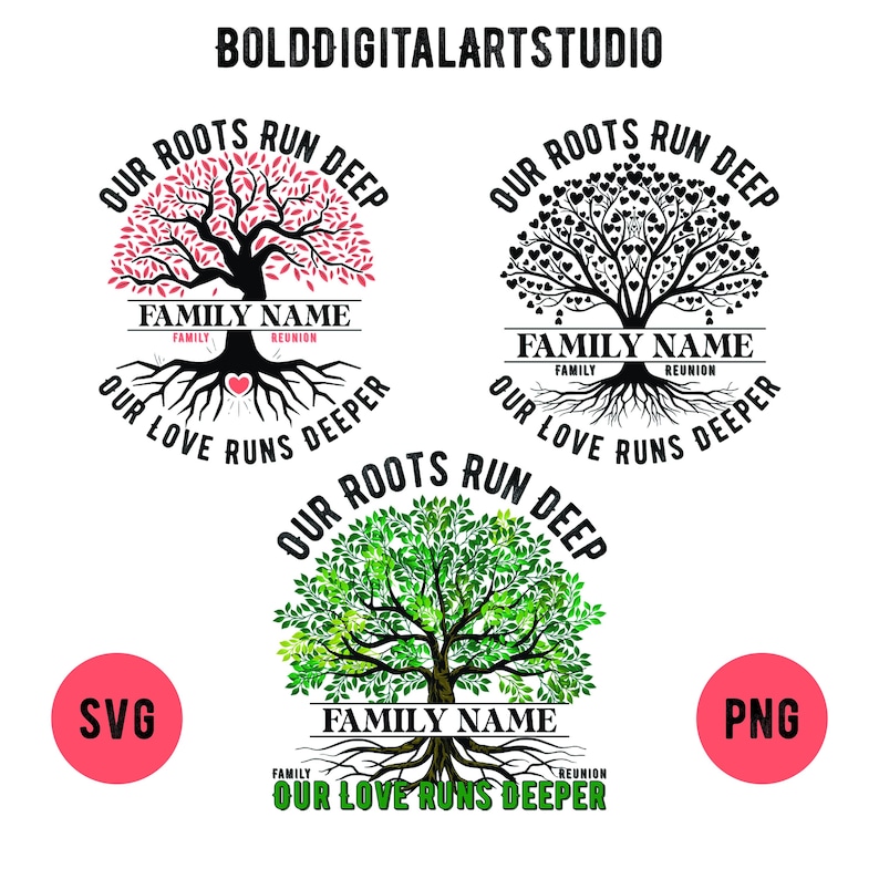 Family Reunion Tree SVG: Our Roots Run Deep Design (digital Download ...