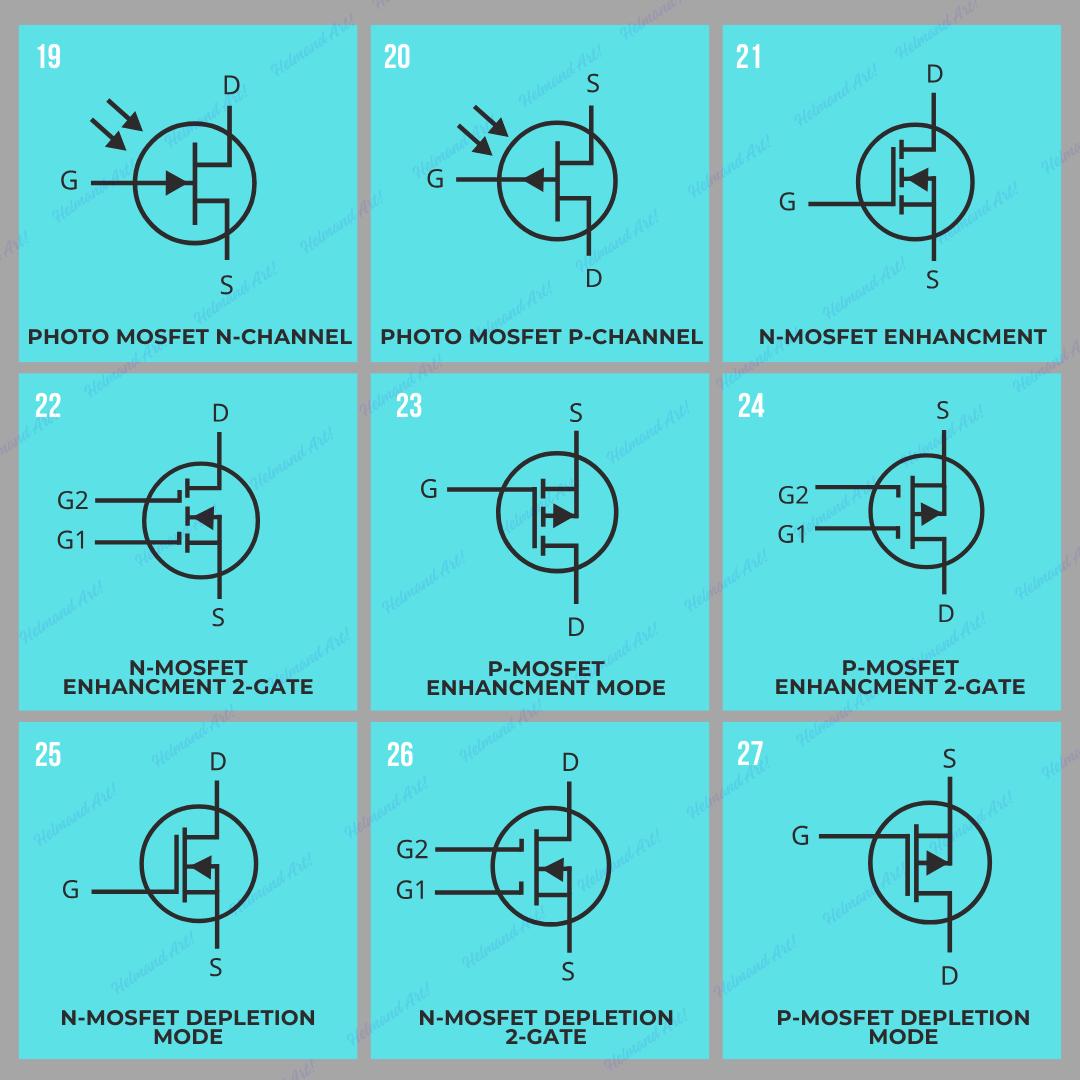 30 Circuits Symbols, Mosfet/transistor,common Schematic Symbols ...