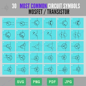 30 Circuits Symbols, Mosfet/transistor,common Schematic Symbols ...