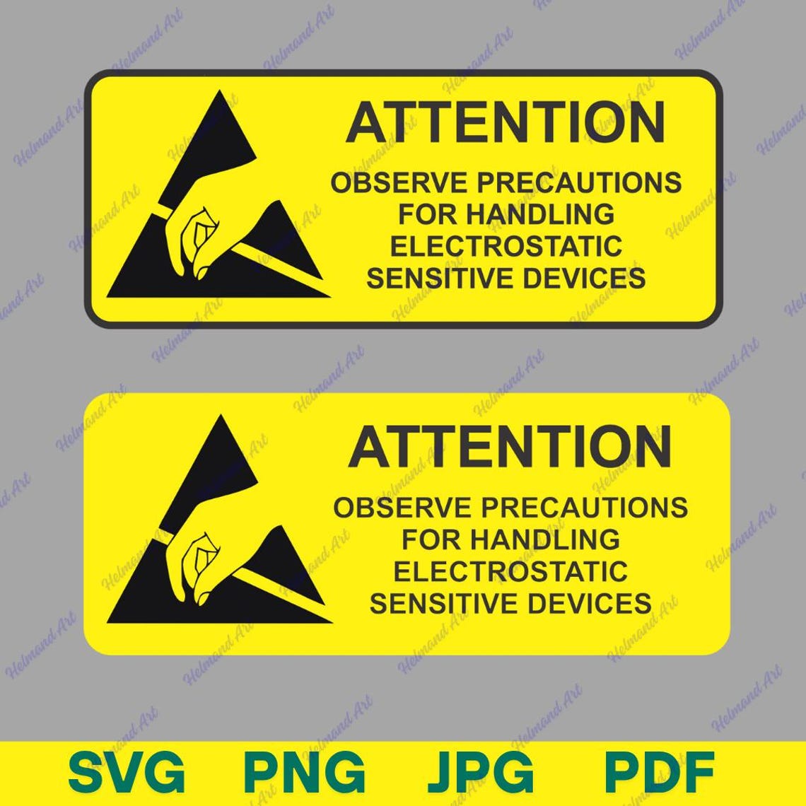 ESD Warning Icons SVG Png Pdf Jpg | Electrostatic Discharge Safety ...