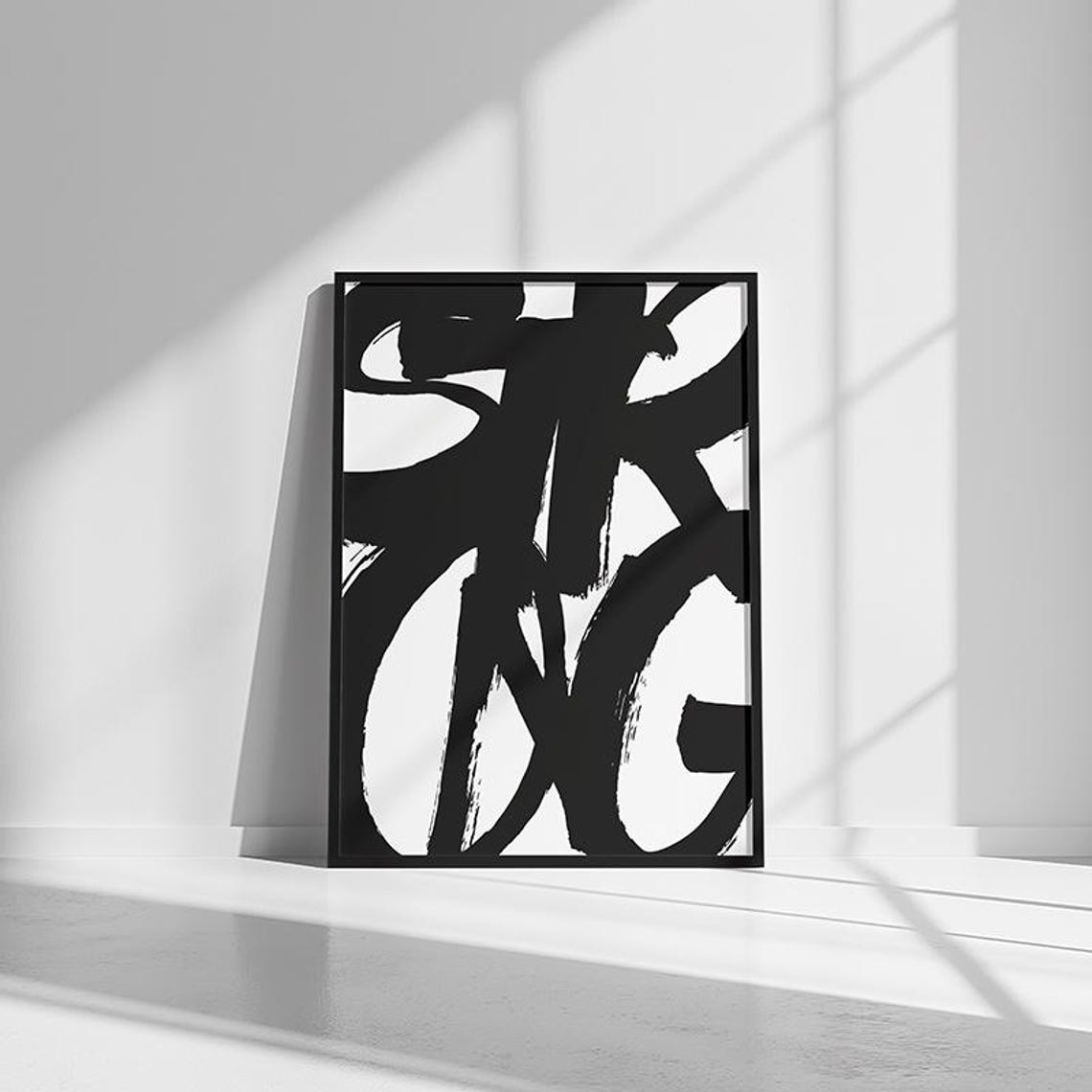 Strong Graffiti Typography Poster: Bold Black and White Urban Art ...