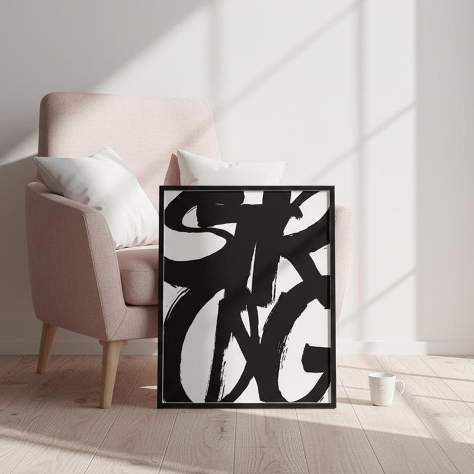 Strong Graffiti Typography Poster: Bold Black and White Urban Art ...