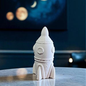 Mini Space Rocket Statue – Modern Space Decor & Unique Gift - Etsy