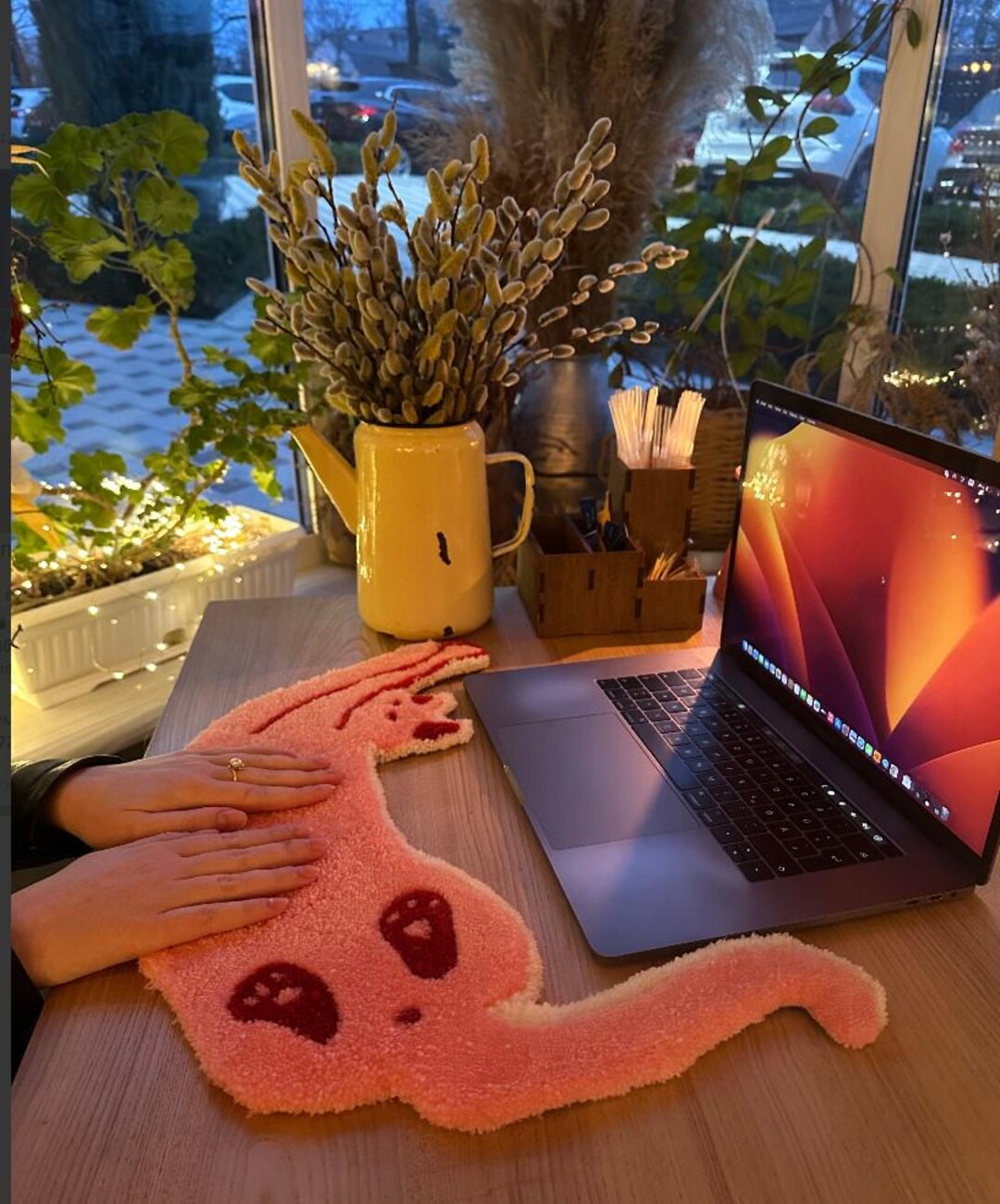 Cat Cute Rug , Small Rug , Hand Tufted Rug, Handmade Custom Rug, Kitty ...