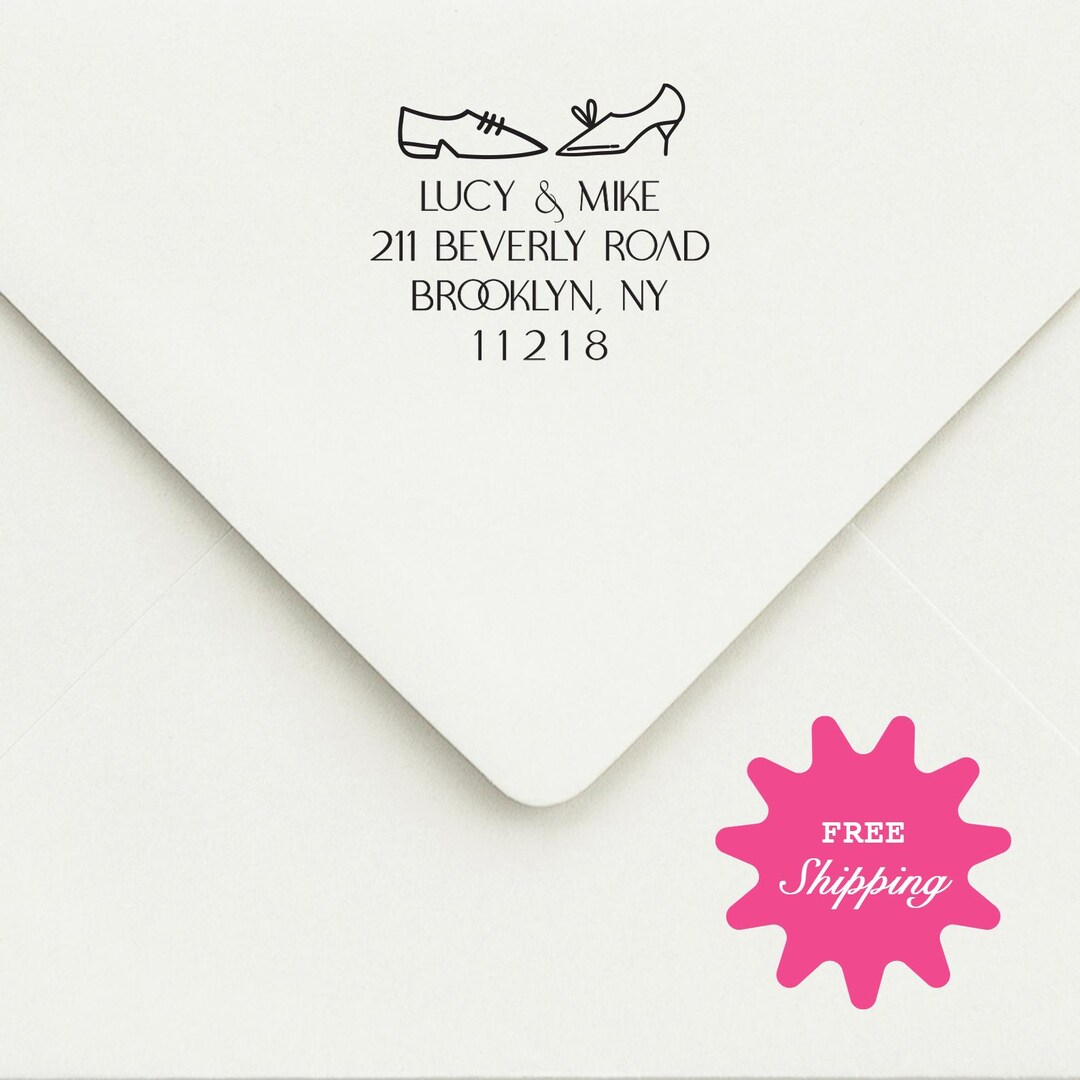 Custom Modern Whimsical Address Stamp Minimal Self Inking Stamp Great ...