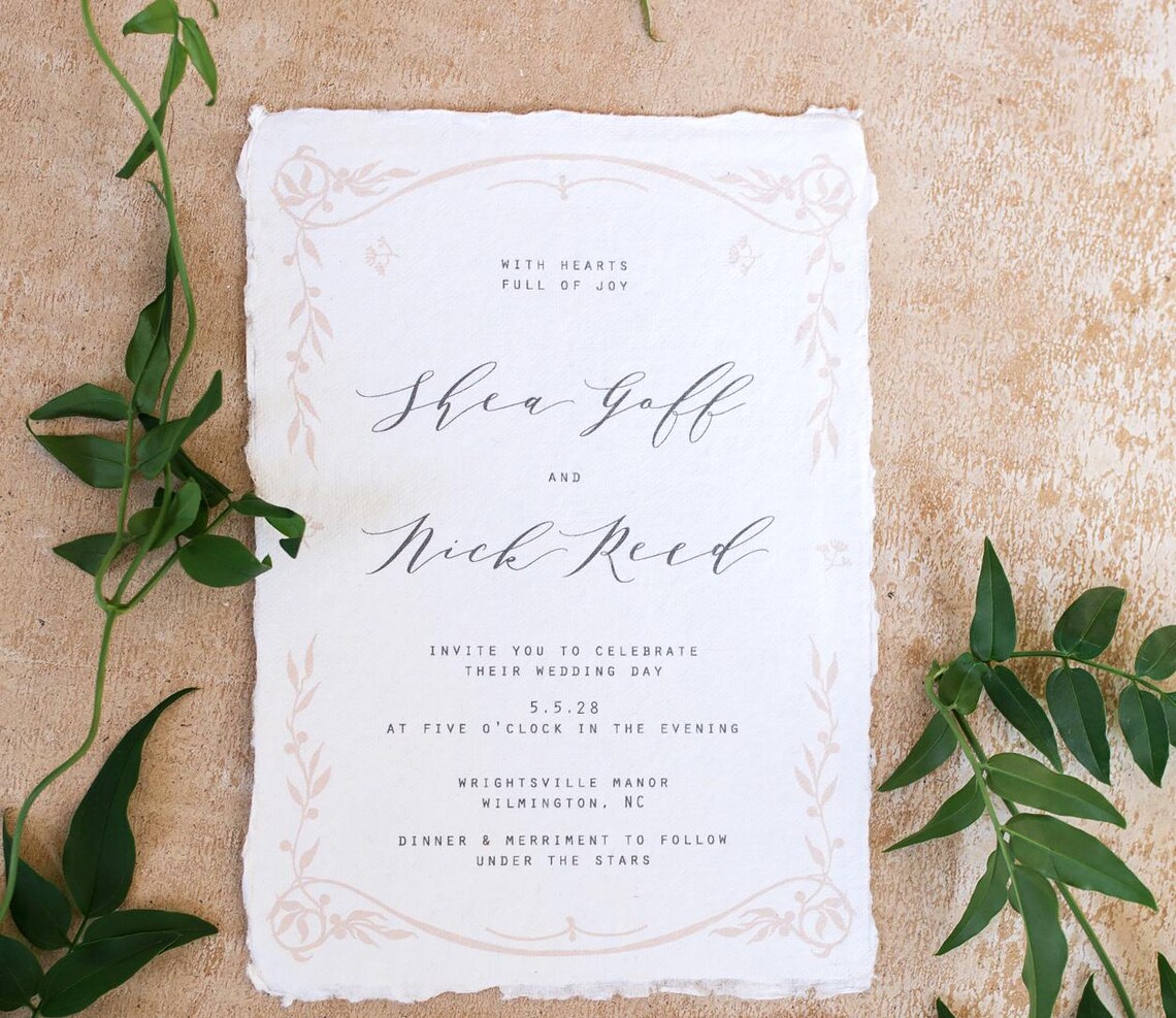 Editable French Floral Wedding Suite Template | Hand Drawn Illustration ...