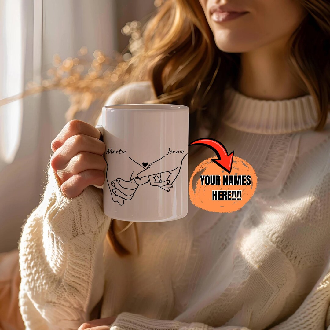 Personalized Pinky Promise Mug | Custom Name Couples Gift | Pinky Swear ...