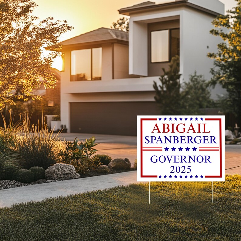 Abigail Spanberger for Virginia Governor 2025 Yard Sign, Corrugated ...