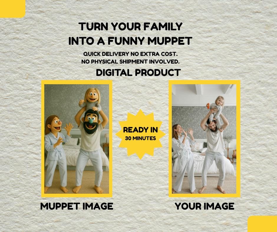 Custom Muppet Style Portrait - Photo to Puppet Art - Personalized ...