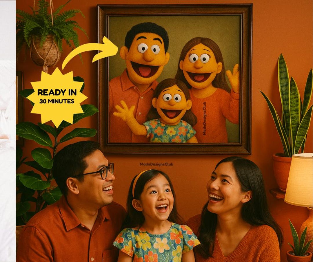 Custom Muppet Style Family Portrait: Personalized 3D Cartoon (digital ...