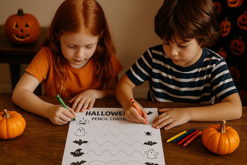 Halloween Tracing Worksheets Printable – Fine Motor Skills Practice for ...