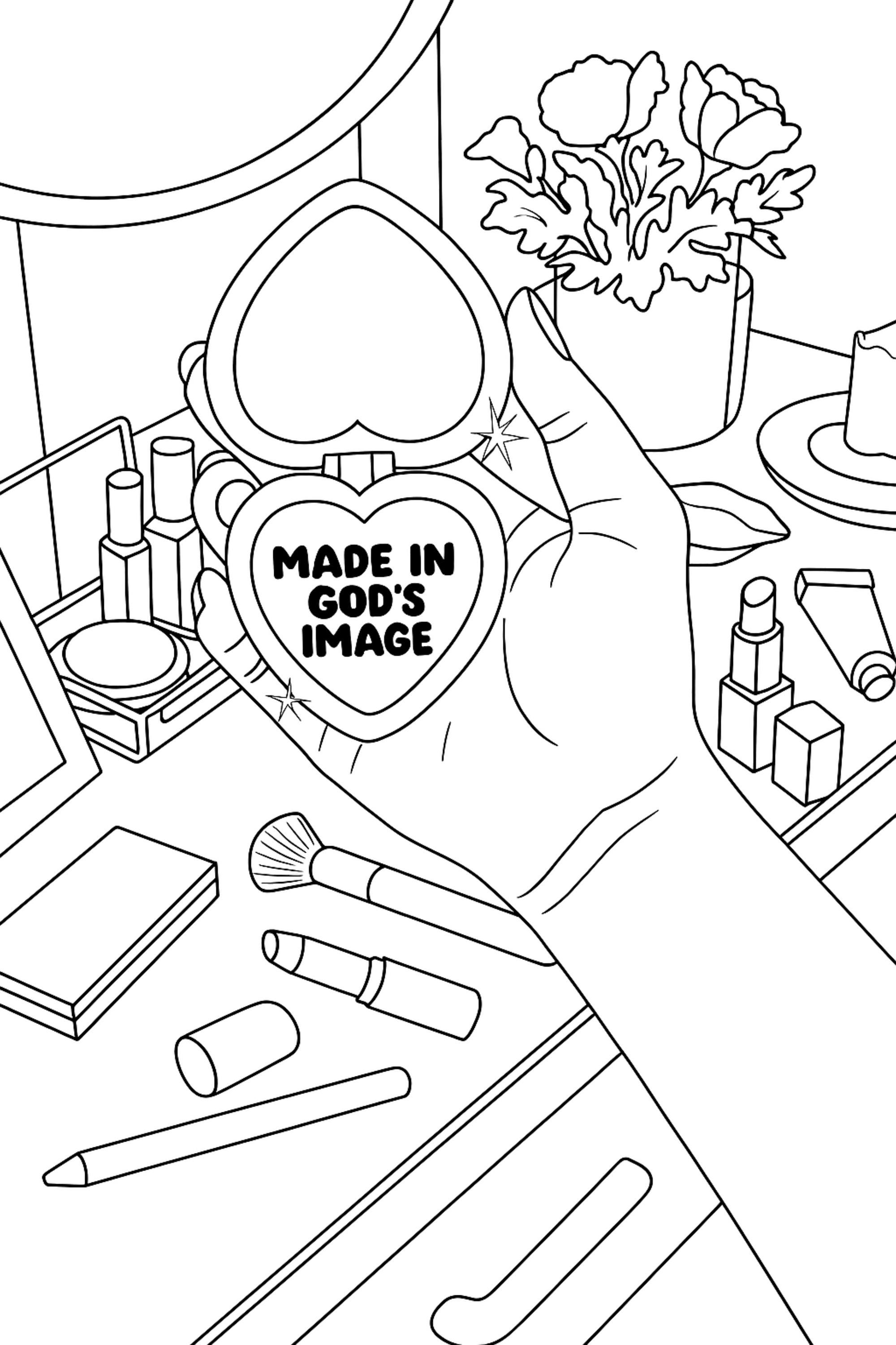Christian Printable Coloring Page – Made in God’s Image – Bible Verse ...