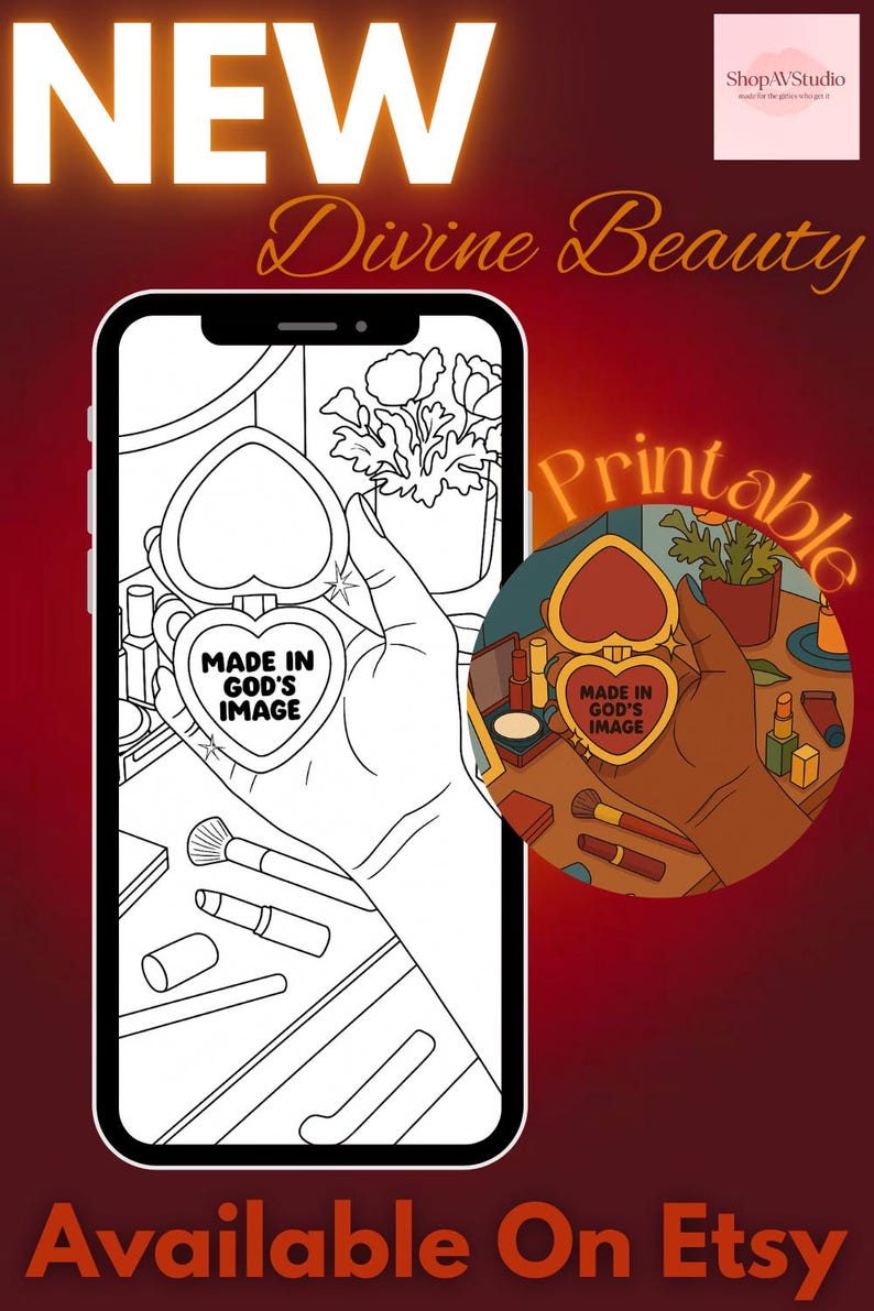 Christian Printable Coloring Page – Made in God’s Image – Bible Verse ...