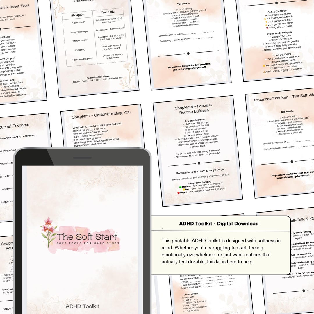The Soft Start – ADHD Toolkit | Printable Planner, Daily Focus Pages ...