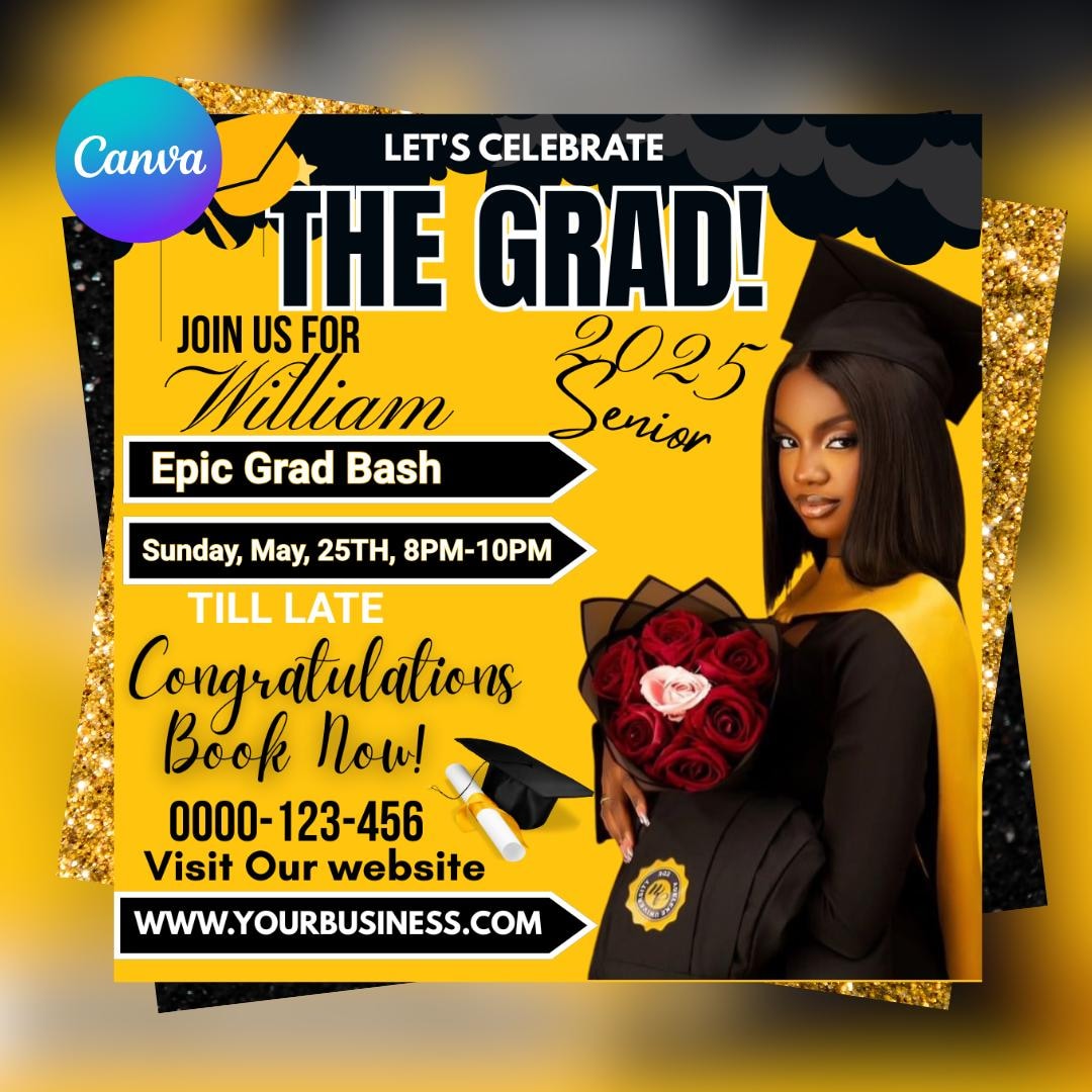 Graduation Party Flyer, Party Flyer, Graduation Flyer, College Grad ...