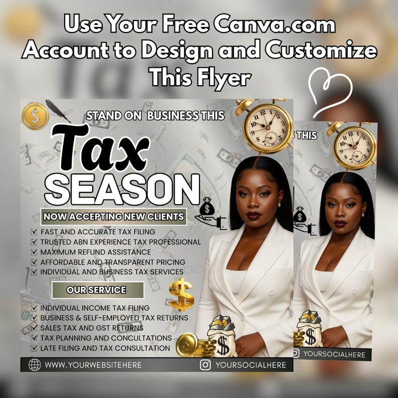 Tax Prep Service Flyer, Accounting Services, Credit Repair Canva ...