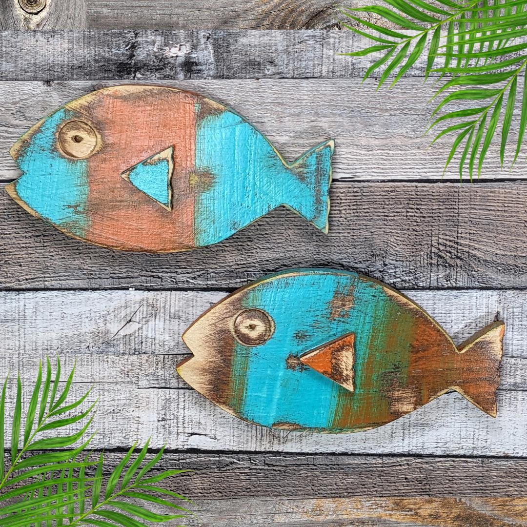 Retro-style Fish Wall Hanging Mid Century Beach Lover Fish Art Ocean ...