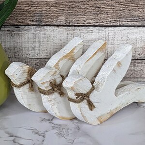 Set of 3 Rustic Wooden Doves Table Décor, Tiered Tray Christmas Wedding ...