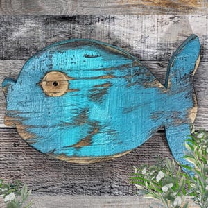 Weathered Style Bubble Fish Wall Decor Beach Lover Gift Idea for Ocean ...